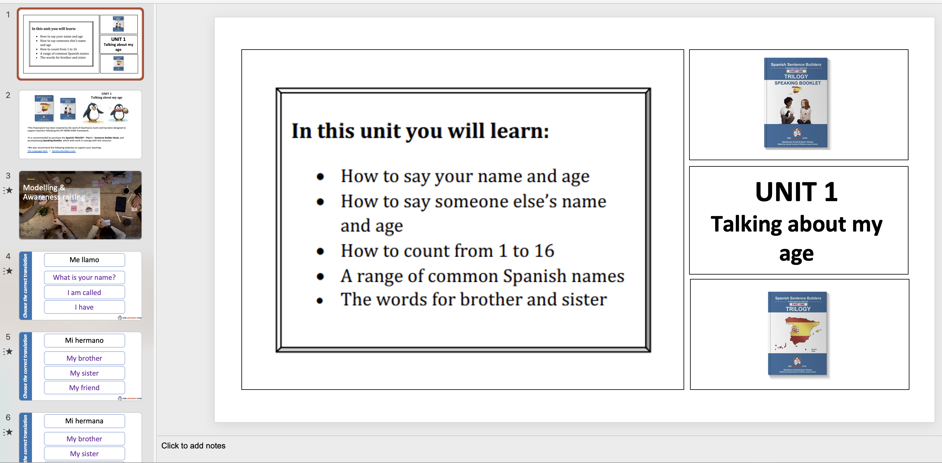Language Gym - Materials